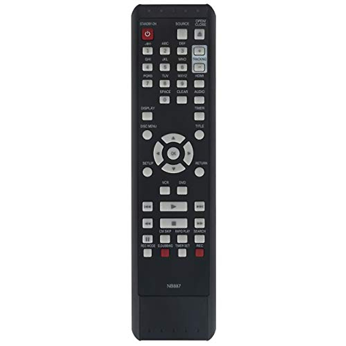 NB887 NB887UD Replacement Remote Control fit for Magnavox DVD VCR Combo Player DVDR Recorder ZV427MG9 RZV427MG9 RZV427MG9A ZV427MG9A ZV427MG9B ZV427MG9 A MDR161V MDR161V/F7 NB887UH MDR161VF7 NB820