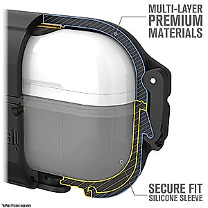 Total Protection Bundle, 2 Waterproof Cases for Airpods Pro. Secure Locking System, Full-Body Protective Rugged case, Shockproof, Carabiner
