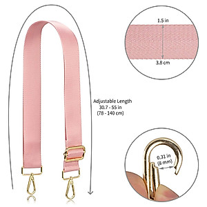 Allzedream Wide Purse Strap Replacement Crossbody Shoulder Bag Adjustable (Pink)