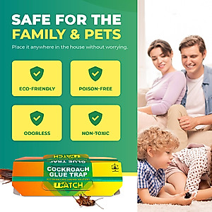 Roach Traps Indoor - 12 Pack Roach Bait Traps | Effective German Roach Killer for Home Infestation - Child and Pet Safe Roach Killer Indoor Infestation Easy-to-Use Glue Traps for Roaches – UCatch