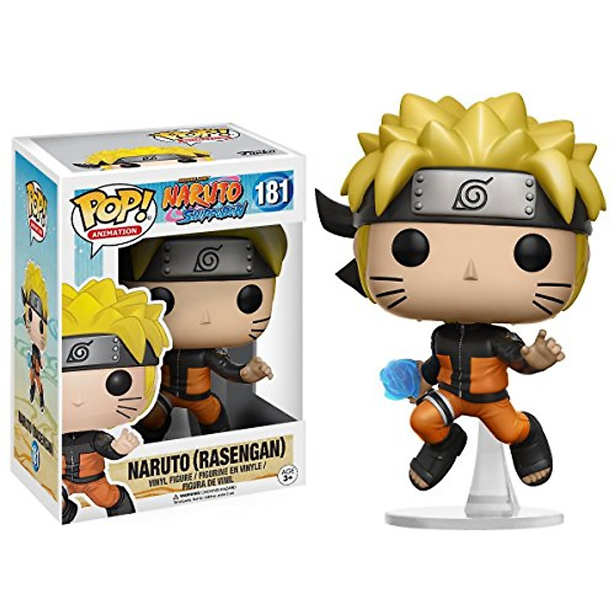POP Naruto Shippuden - Naruto (Rasengan) Funko Pop! Vinyl Figure (Bundled with Compatible Pop Box Protector Case), Multicolor, 3.75 inches