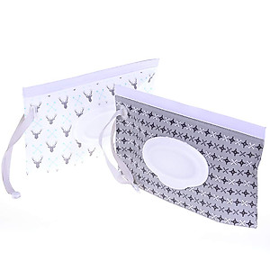 Baby Wet Wipe Pouch Bag Travel Wipes Case Reusable Refillable Wet Wipe Bag Cases Portable Travel Wipes Dispenser Wipe Pouches