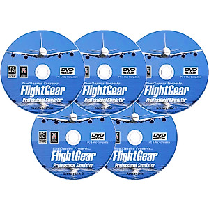 FlightGear Flight Simulator 2023 X Premium DELUXE Edition Flight Sim 5 Disc DVD CD Set Compatible with Microsoft Windows 11 10 8.1 8 7 Vista PC & Mac OS | 600+ Aircraft & FULL Worldwide Scenery!