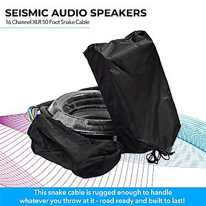 Seismic Audio - 16 Channel XLR SNAKE CABLE 50' long - 16 XLR sends and 4 XLR returns - Color Coded, Numerically well labeled - Heavy Duty 50 feet long