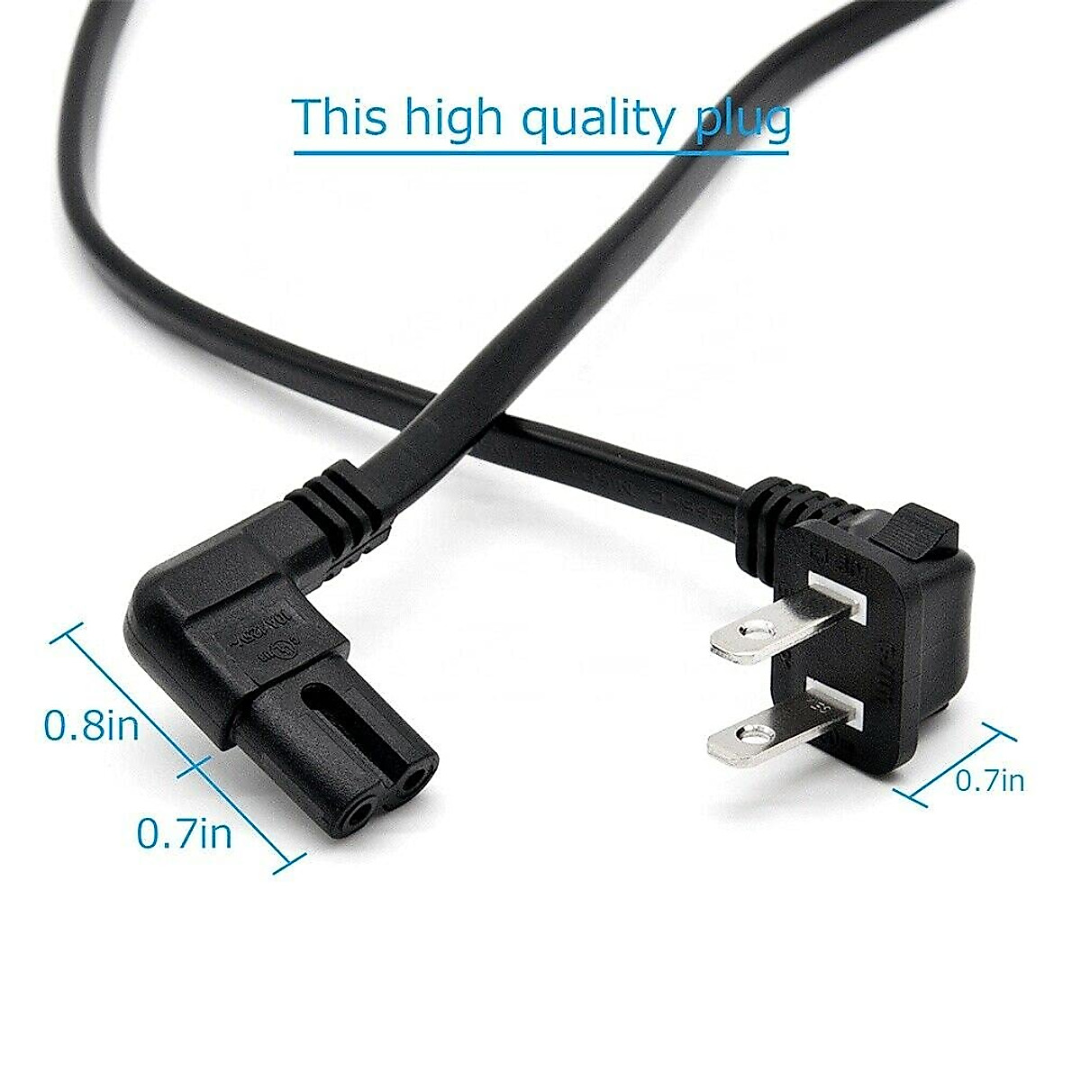 NTQinParts Replacement 5FT 90° Right Angle 2Prong AC Power Cord Cable for Bose Home Speaker 500 Smart Bluetooth Speaker ‎795345-1100