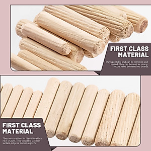 Hilitchi 900Pcs 6mm 8mm 10mm L Fluted Wood Dowel Pins & 1/4” 5/16” 3/8" L Fluted Wood Dowel Pins