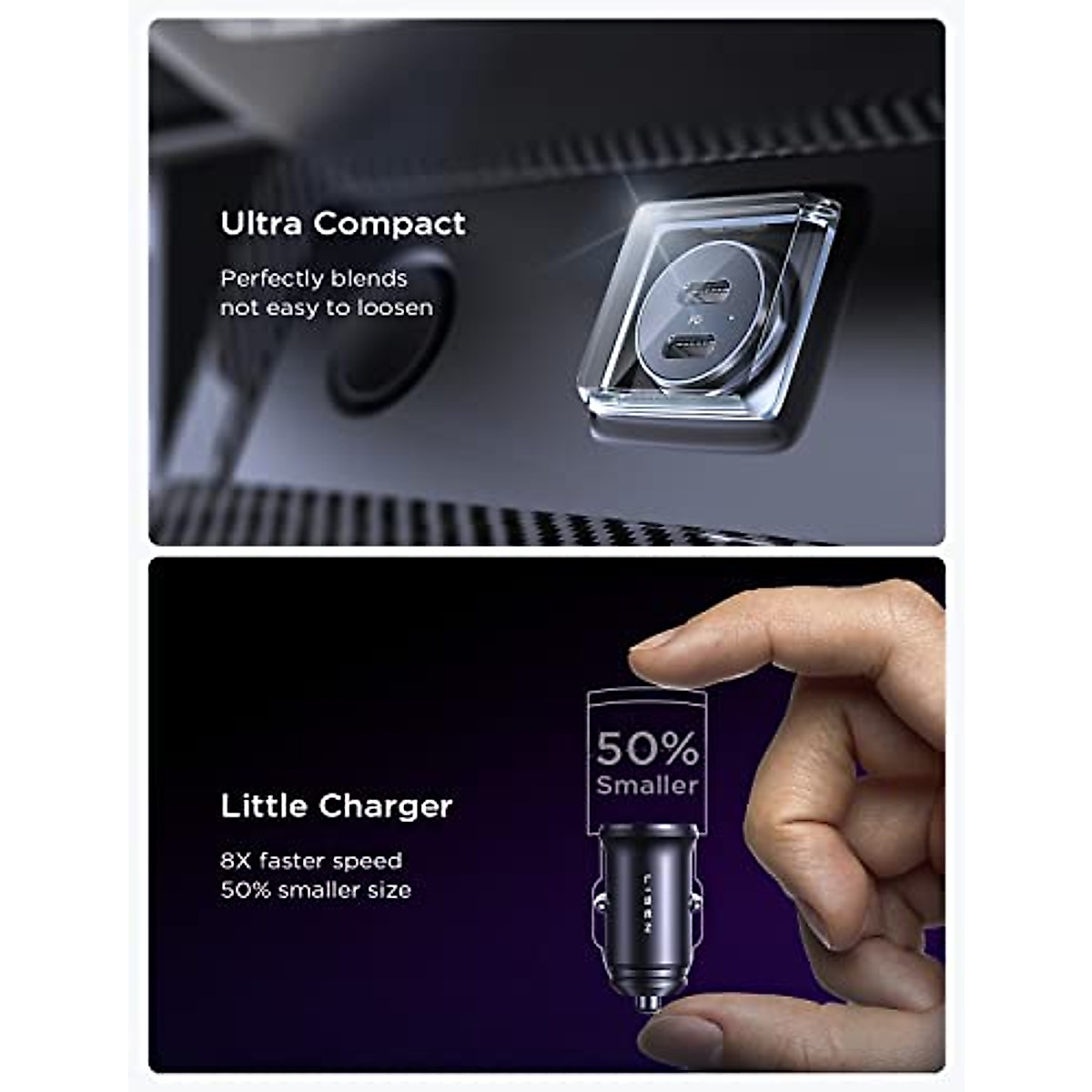 USB C Car Charger Fast Charging, 60W PD (30W+30W) Super Fast Car Charger, iPhone Car Charger Samsung Car Charger with 3.3ft C to C/L Cable for iPhone 14 13 12 iPad Samsung Galaxy S23/22 Google Pixel