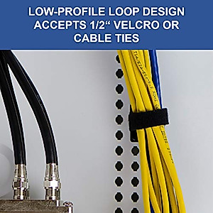 Legrand - OnQ Cable Management Clips, No Tools to Install Wall Cable Management, Cable Clips Withstand 20 LBS Pull Force, Black, AC103520, 20 Pack