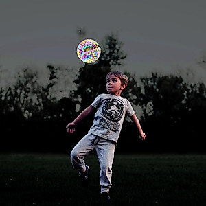 KPASON Soccer Ball, Holographic Soccer Ball Size 4, Reflective Glowing Soccer Ball Gift for Boys, Girls Indoor-Outdoor Soccer Training