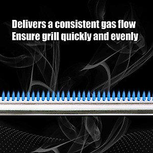 MONIBAQ Grill Replacement Parts for Nexgrill 5 Burner 720-0888 720-0888N 720-0882S, 4 Burner 720-0830H 720-0830D, 5 Pcs Porcelain Steel Flame Tamers Heat Shields Heat Plates+ Burner Tubes