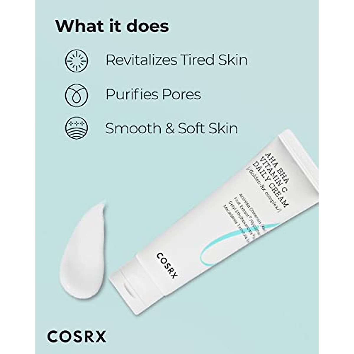 COSRX AHA BHA VITAMIN C Daily Cream 1.69 fl. oz 50 ml, Face Cream, Brighten, Anti Aging, Plumping Skin, Natural, Fruit