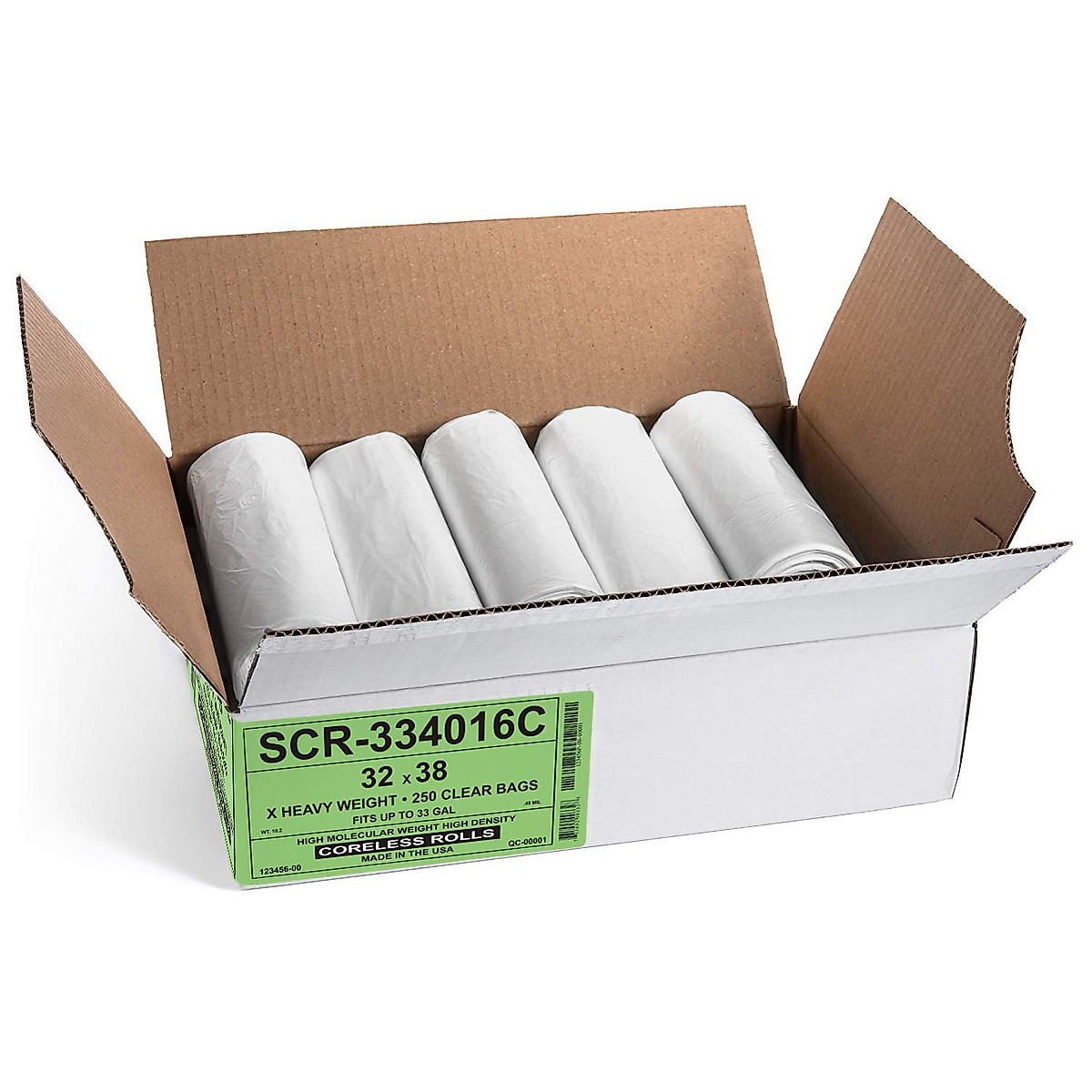 Aluf Plastics Trash Bags - (Commercial 250 Pack) - Source Reduction Series Value High Density 16 Micron Gauge (equiv) - Intended for Home, Office, Bathroom, Paper, Styrofoam
