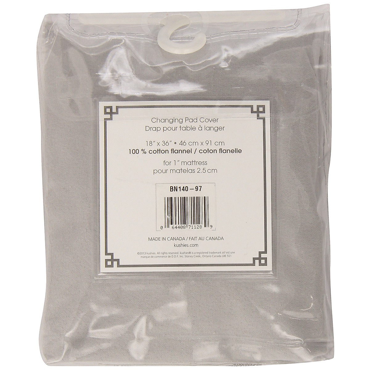 Kushies Baby Ben & Noa Change Pad Sheet Flannel, Grey Solid