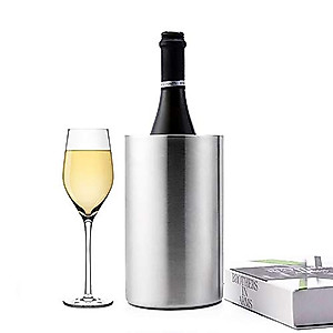 Jolitac 4 Pack Wine Chiller Bucket, Stainless Steel Double Wall Wine Cooler Bucket, Keeps Cold for Hours Wine Bottle Cooler Chiller Insulated Champagne Beer Ice Bucket (4 PCS)