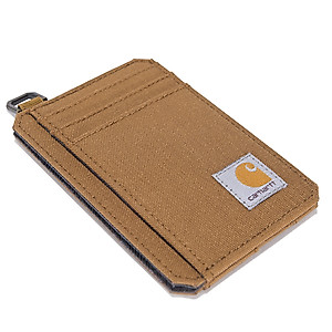 Carhartt Men's Nylon Duck Slim Front Pocket Wallets, Brown, One Size