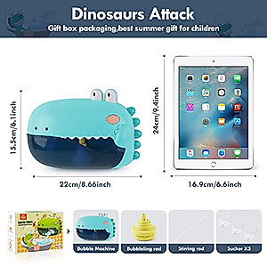 Lehoo Castle Bath Toys,Toddler Bath Bubble Machine, Bathtub Toy Dinosaur, Bathtime Shower Bath Wall Toy, Bubble Maker with 12 Songs, Gift for Baby