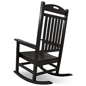 Trex Outdoor Furniture by Polywood TXR100CB Yacht Club Rocking Chair Rocker, Charcoal Black