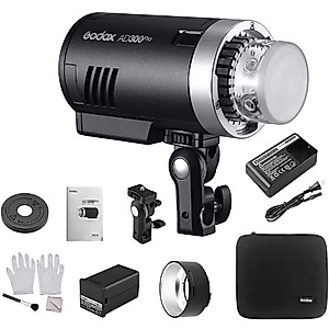 Godox AD300Pro Outdoor Strobe Flash Light, 2.4G Wireless 300Ws TTL 1/8000s 320 Times Full Power Flash Rechargeable Battery Compatible with Canon Nikon Sony FUJIFILM Panasonic Pentax Olympus