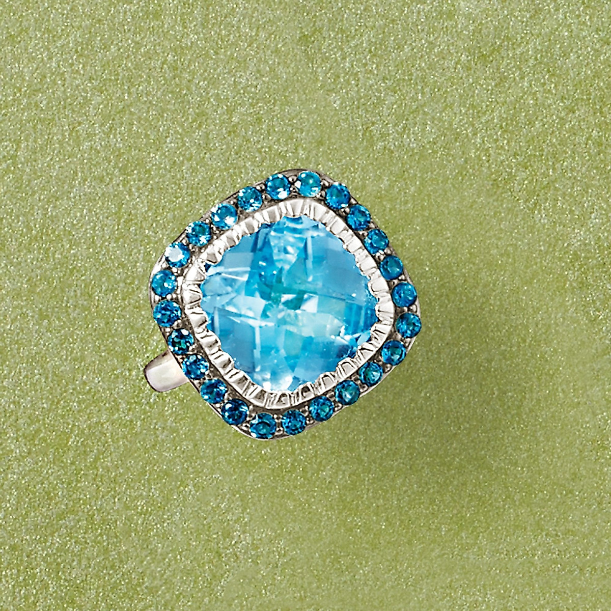 Ross-Simons 8.90 ct. t.w. Sky and London Blue Topaz Ring in Sterling Silver. Size 9