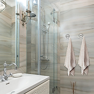 AuldHome Design His and Hers Towel Hooks (Set of 2); Cast Iron Rustic Farmhouse Decor Door Wall Hangers