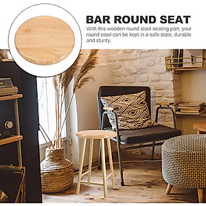 BESPORTBLE Wooden Bar Stool Seat Replacement Bar Stool Top 11.6 inch Round Wood Seat Replacement Stool Part Accessories Repair DIY Part