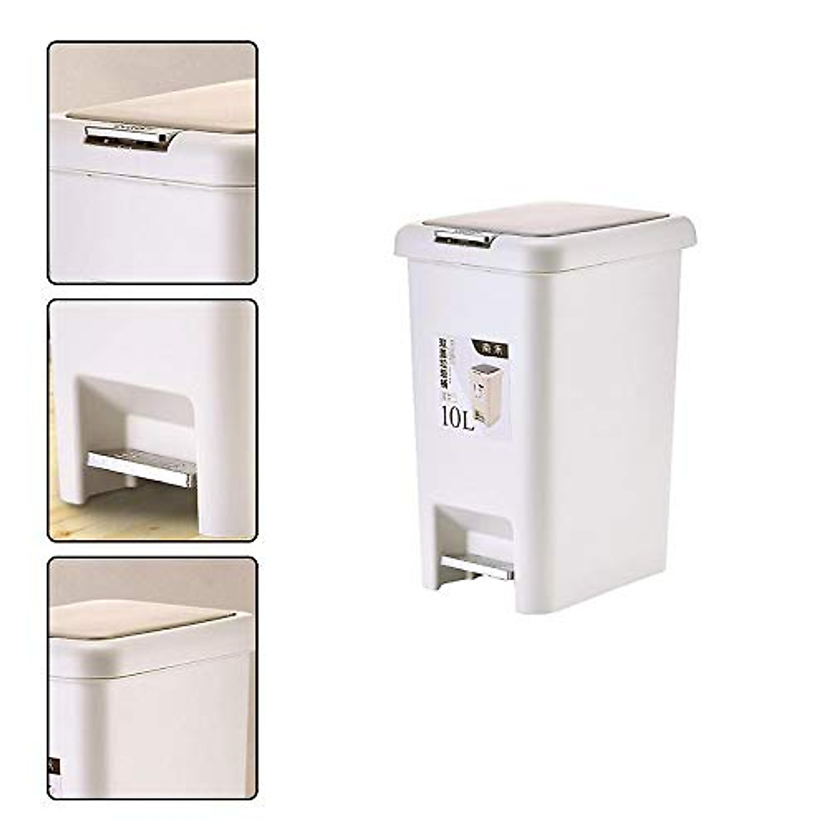 Adaap Step-On Lid Trash Can for Home Kitchen and Bathroom Garbage Trash Can Brushed Rectangular Garbage Bin 10 Gallon,Coffee(A100659vdf)
