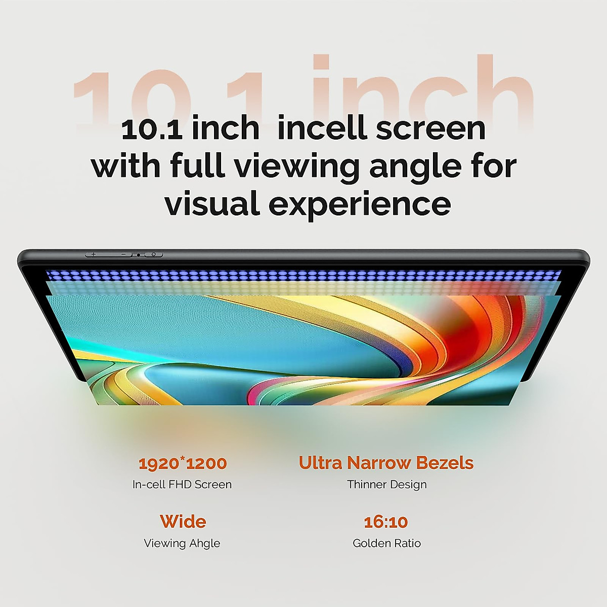 POWMUS 2025 Android Tablet 10.1-inch Tablet with 128GB ROM,19GB RAM, 1TB Expand, 2.0GHz CPU, 1920 * 1200 Incell Screen, 8000mAh, 8+13MP WiFi BT5.0 GPS Android Tablet with Keyboard and Mouse - Black