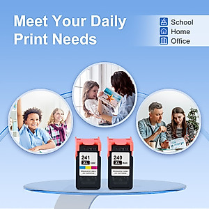 myCartridge SUPRINT 240XL 241XL Combo Pack Remanufactured Ink Cartridge Replacement for Canon 240XL 241XL PG-240 CL-241 Black Color for PIXMA MG3620 TS5120 MG3520 MG3600 MG3220 Printer 240XL 241XL