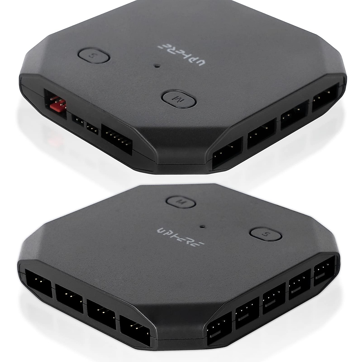 novonest Fan Hub,12V 4PIN to 5V 3PIN Addressable RGB Fan Controller with SATA Interface Power Input,Support PWM 4PIN,Comes with Reset Button Line,Up to 14 Fans,FH14-12V