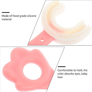 DOITOOL Silicone Toothbrush U Shape Toothbrush Manual Training Toothbrush Waterproof Soft Oral Cleaner for Child 12pcs