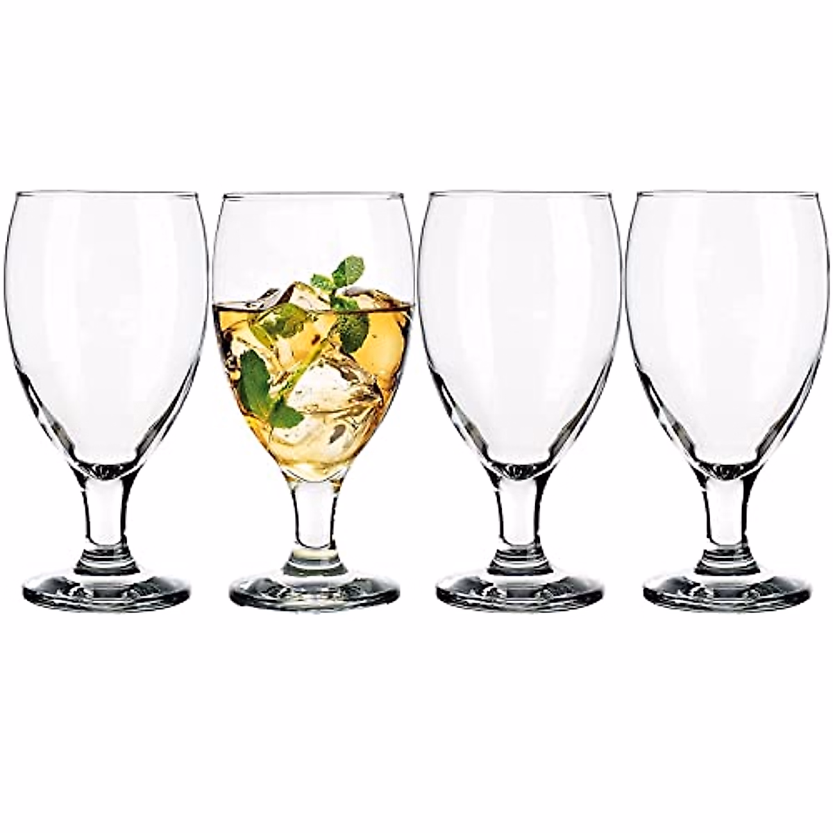 Glaver's Set of 4, 20 Oz. Iced Tea Glasses, High-Quality Turkish Glass Cups, For Juice, Cocktails, Smoothies. Everyday Classic Dinner Drinking Set.