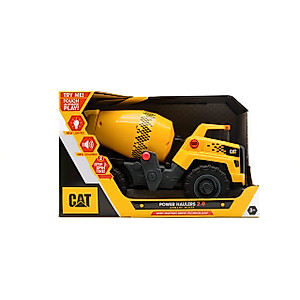 CAT Construction Toys, 11.5" Power Haulers 2.0 Cement Mixer, Realistic Lights and Sounds, Motion Drive Technology, Working Features, & Realistic Construction Experience
