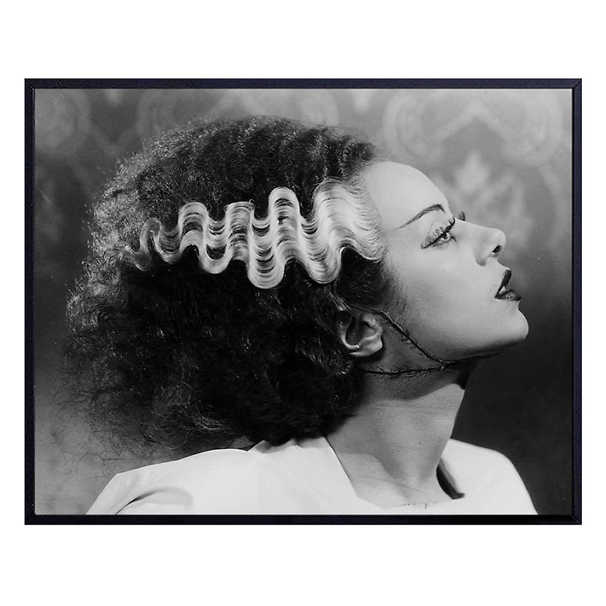 Bride of Frankenstein Decor - Funny Bathroom Wall Decor for Women - Frankenstein Poster 8x10 - Retro Restroom Decorations, Guest Bath Art Print Photo - Bridal Shower Gift - Home Theater Decor Unframed