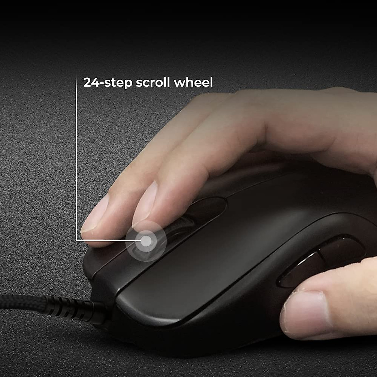 BenQ Zowie S2-C Symmetrical Gaming Mouse | Professional Esports Performance | Driverless | Paracord Cable | Revisioned C-Features | Matte Black | Small Size