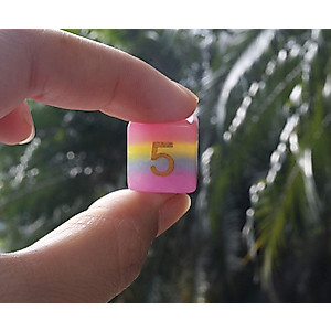 Polyhedral DND Dice Set Pearl Rainbow Dice for Dungeons and Dragons, Pathfinder, D&D, RPG, MTG,7-Die Set Role Playing Games Dice 4 Colors Resin Dice