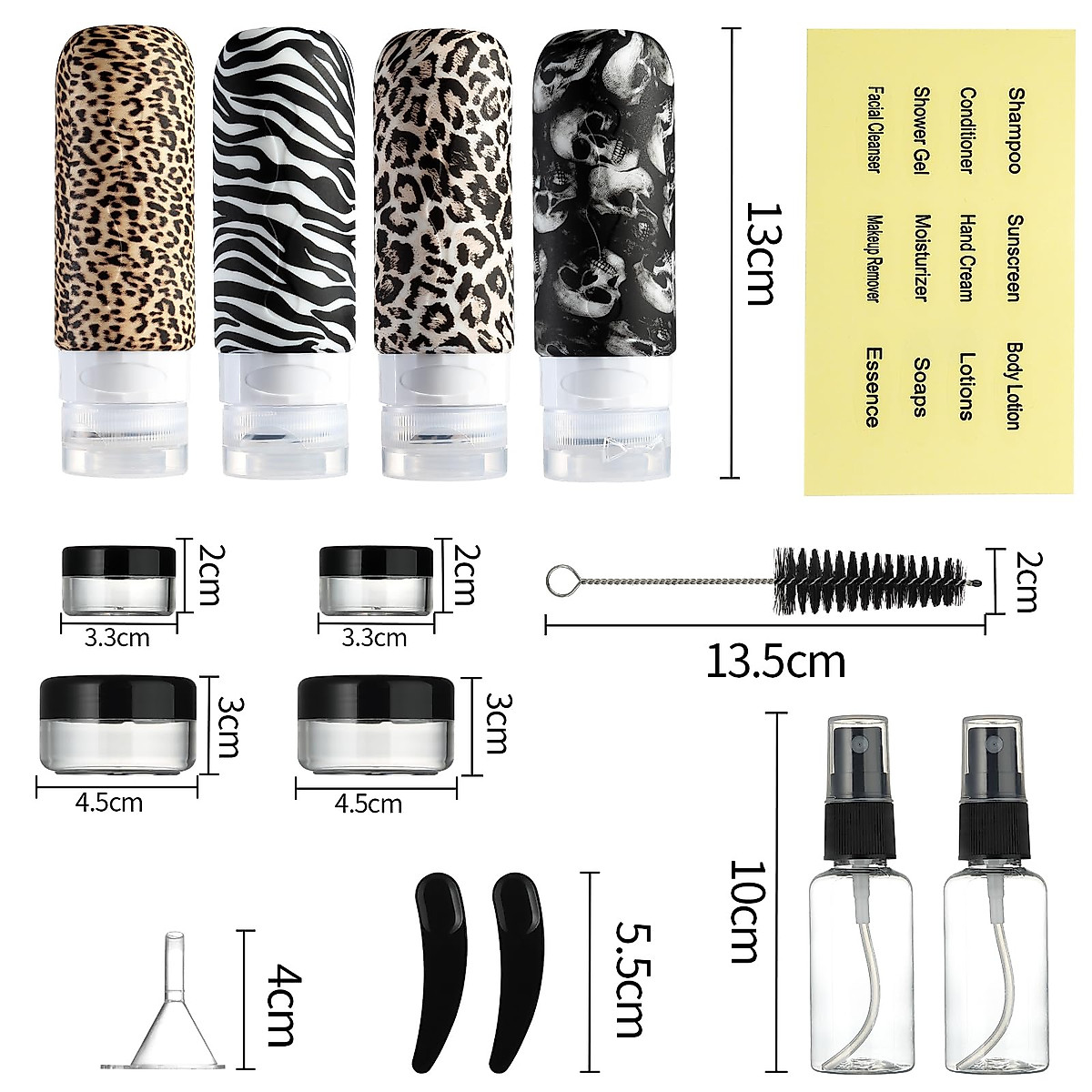 Mrsdry Travel Bottles Set for Toiletries 16 Pack, Leakproof Travel Containers for Toiletries TSA Approved Silicone Travel Accessories Squeezable Refillable 3oz, for Shampoo Conditioner Lotion