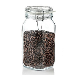 Bormioli Rocco - 11381000725 Fido Clear Glass Jar with 85 mm Gasket, 1.5 Liter KC74556