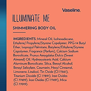 Vaseline Illuminate Me Shimmering Body Oil Created for Melanin Rich Skin, Illuminates Skin with Finishing Touch of Shimmer for Glowing Skin 3.3 oz