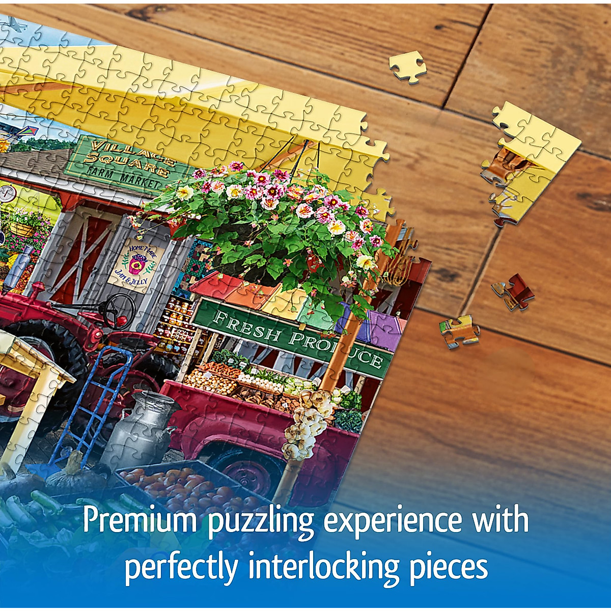 Wonder Forge Farmer's Market Day 1000 Piece Jigsaw Puzzle for Adults | Unique, Perfectly-Fitting Pieces | Fun, Vibrant Imagery | Amazon Exclusive