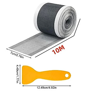 Disposable Hair Drain Stickers, Shower Drain Hair Catcher Mesh Stickers,DIY Drain Cover Hair Catcher for Any Length, Bathroom, Bathtub,Sink, Adhesive Window Screen Repair Tape Kit (2.76'' x 32.8FT)