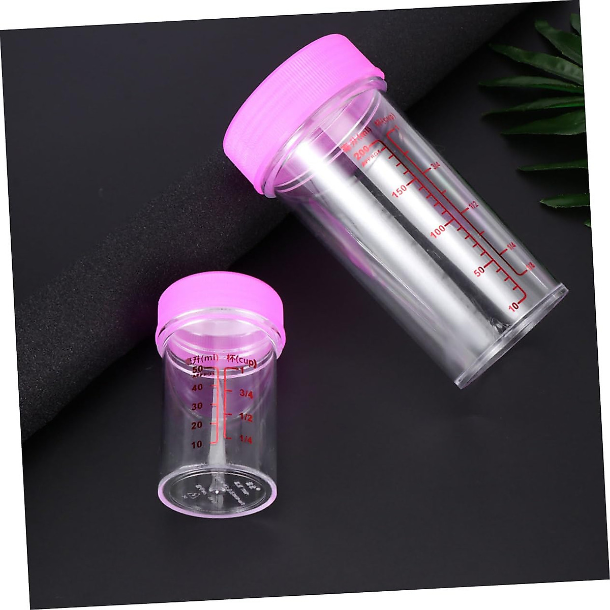 NUOBESTY 2 Set Scales Measuring Cups Test Tubes Laboratory Liquid Measuring Cup Laboratory Tube Liquid Measure Cup Chemistry Test Tube Screw Cap Test Tubes Lab Tubes Beaker Red Pp re-usable