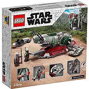 LEGO Star Wars Boba Fett Starship 75312 Building Toy - Mandalorian Model Set Featuring Iconic Starfighter with Rotating Wings and 2 Minifigures, Fun and Imaginative Build for Kids Age 9+