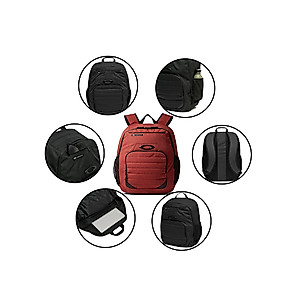 Oakley Men's 25L Enduro 4.0 25L Black/Purple Backpack for Hiking Backpacking Camping + BUNDLE with Designer iWear Water Bottle with Carabiner