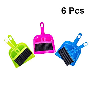 Healeved 6 Sets Mini Cleaner Cleaning Supplies Kit Desktop Broom Mini Brush Dust Pan Dust Remover Tool Keyboard Brush Kit Desktop Cleaning Supplies Computer Keyboards Mini Broom