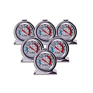 Refrigerator Freezer Large Dial Thermometer Aulufft 6 Pack Classic Series Fridge Freezer Alarm Thermometer Internal Temperature Gauge for Kitchen Refrigerator