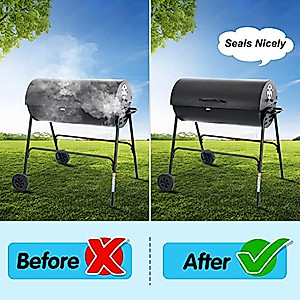 Smoker Gasket, 17 Feet High Temp BBQ Smoker Gasket Seal Self Stick Grill Tape 1/2 inch Wide 1/8 inch Thick (Black)