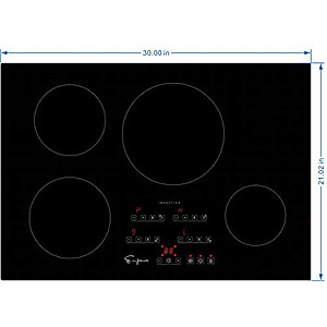 Empava 30” Induction Cooktop Electric Stove Black Vitro Ceramic Smooth Surface Glass EMPV-IDC30