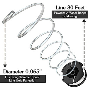 FutureWay Weed Eater Spool Compatible with Black Decker GH900 LST201 Cordless Trimmer, 0.065" 30foot Strimmer Trimmer Spools for AF-100, 6 Spools and 1 Cap