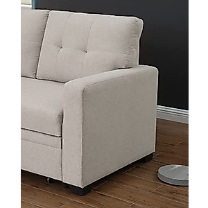 Devion Furniture Leager Sofabed, 83" W x 53" D x 35H, Beige
