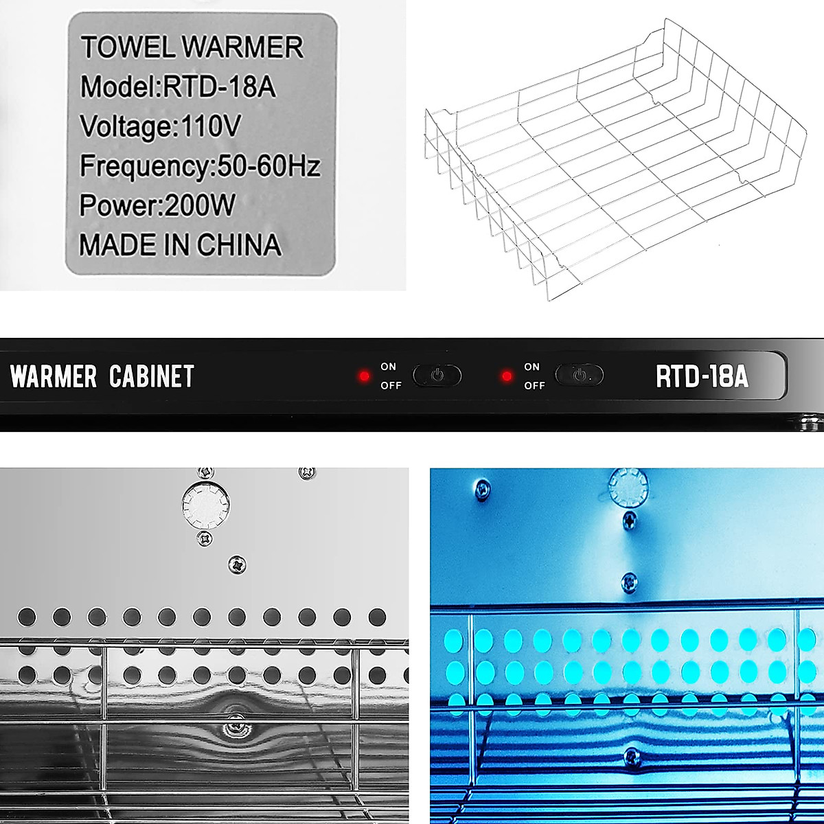 Hot Towel Warmer Salon Towel Hot Cabinet for Facials Barber Esthetician, Spa Beauty Tattoo Massage Manicure Equipment (18L,Black)